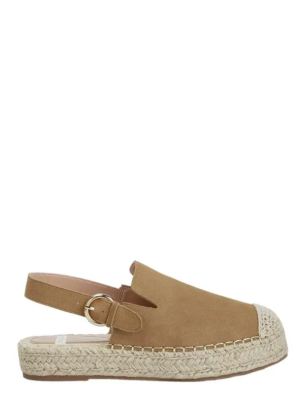 RAG & CO Affie Genuine Suede Slingback Espadrilles - Brown