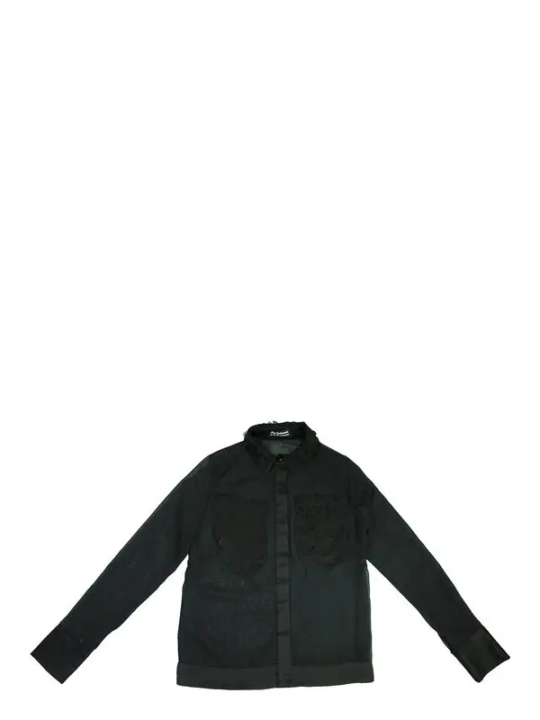 TRAMP IN DISGUISE Feliciana Sheer Shirt With Textured Pockets And Collar - Black