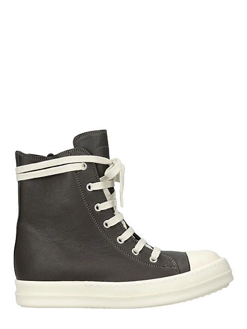 Rick Owens High Top Leather Trainers - Brown