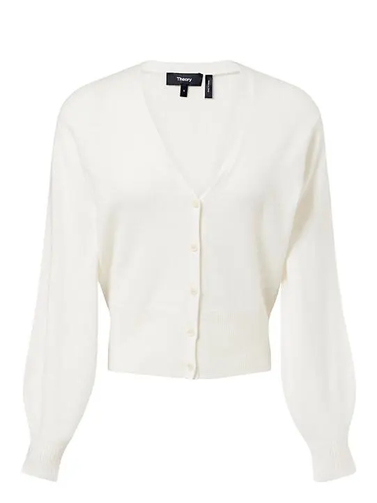 Theory Cashmere V-neck Cardigan - Ivory