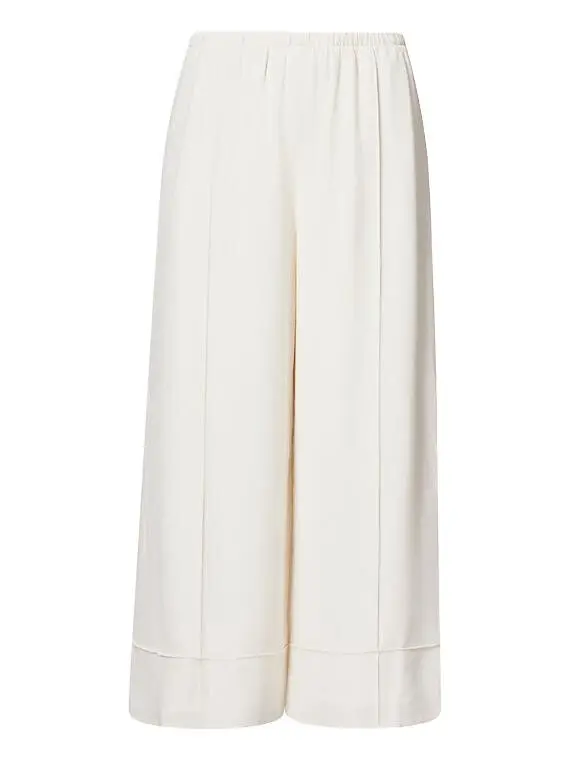 Theory Pintuck Crepe Woven Trousers - Rice