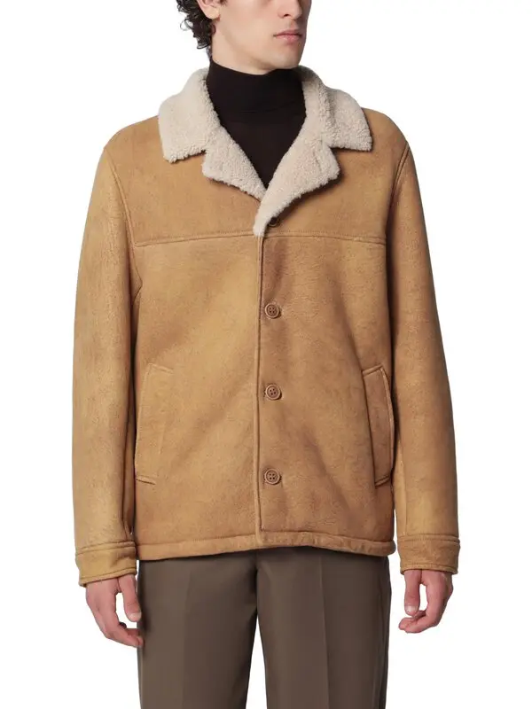 SALVATORE SANTORO Caramel-coloured Leather Blazer - Beige