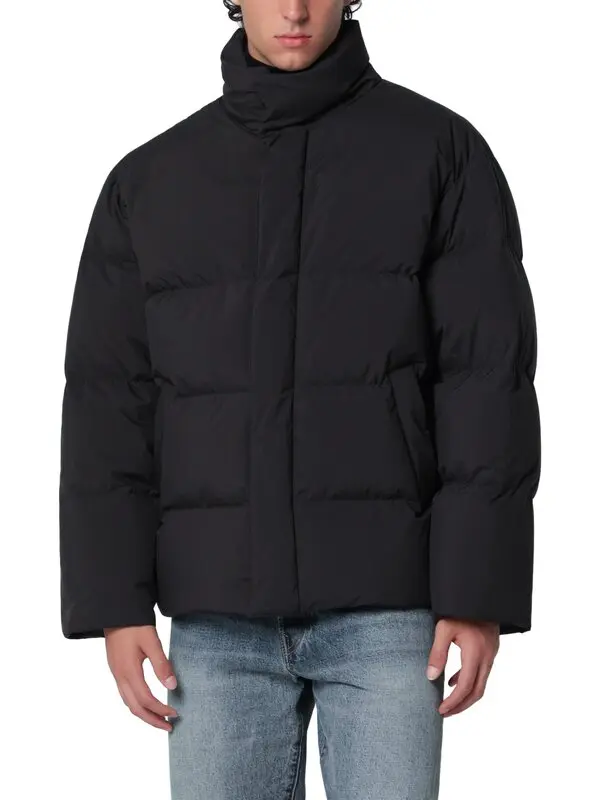 Saint Laurent Quilted High-neck Jacket - Black