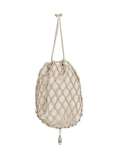 Savette Macrame Pouch Bag - Bone