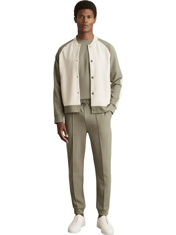 REISS Stretch-jersey Tailored Joggers - Sage