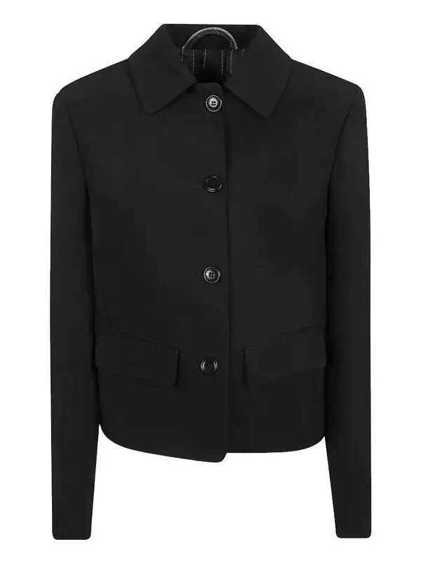 Ermanno Scervino Button-up Flap-pocket Jacket - Black