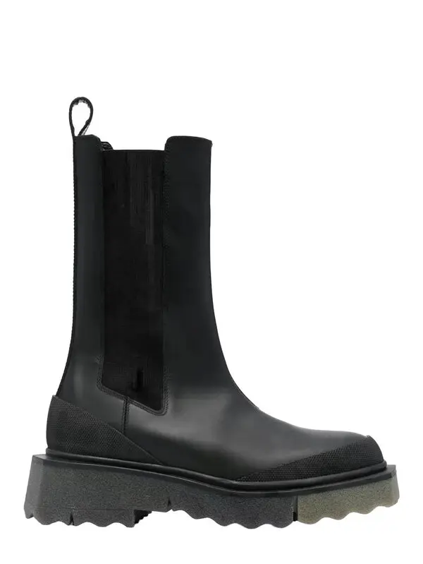 Off-White Calf Sponge Leather Chelsea Boots - Black
