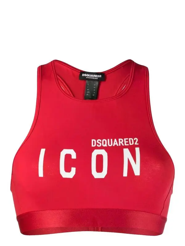 Dsquared2 Logo-print Cotton Bra - Red