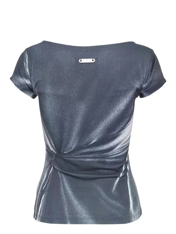 NACHE Pearl-print Scoop Neck T-shirt - Grey