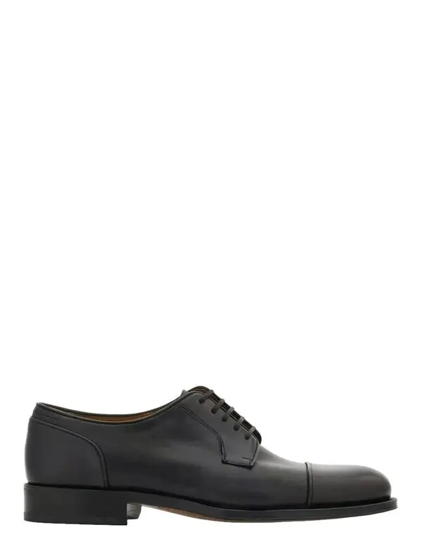 FERRAGAMO Derby Shoes With Stitching Detail - Black