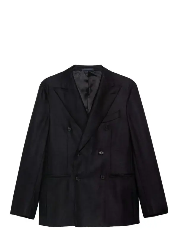 Caruso Double-breasted Peak-lapel Jacket - Blue
