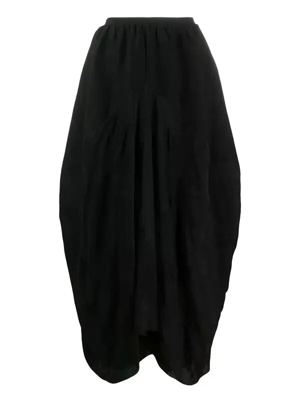 UMA WANG Linen/virgin Wool Draped Design Skirt - Black