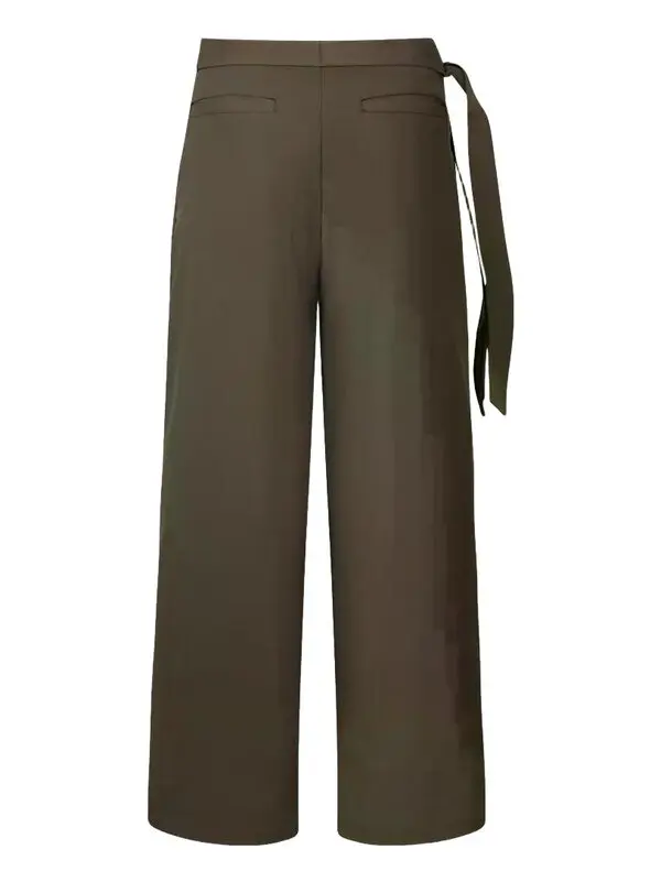 NACHE Draped Wide-leg Trousers With Side Tie - Grey