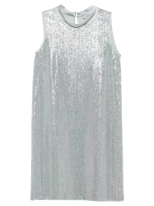 D.exterior Sequin-embellished Sleeveless Dress - Blue