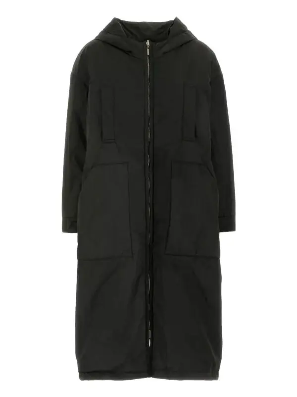 Max Mara Long Reversible Padded Parka In Radzmir And Water-repellent Canvas - Black