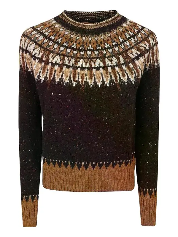 Ermanno Scervino Embellished Wool Sweater - Brown