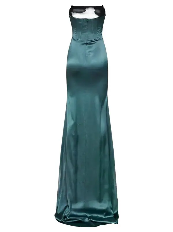 Giuseppe Di Morabito Strapless Bustier Asymmetric Gown - Blue