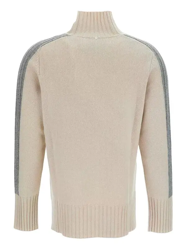 Lorena Antoniazzi High-neck Stripe Detail Sweater - Neutrals