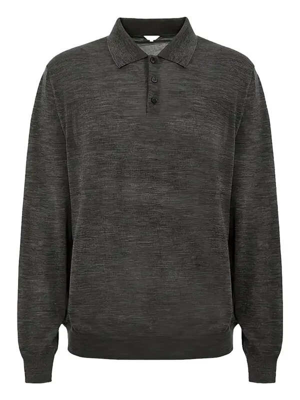 Malo Long-sleeve Polo Shirt - Grey