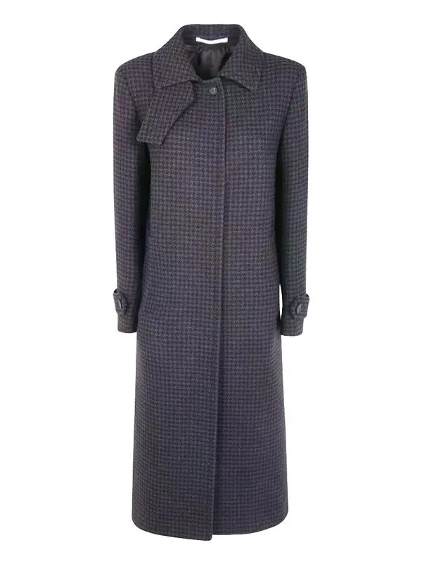 Tagliatore Bethany Houndstooth Wool Coat - Grey
