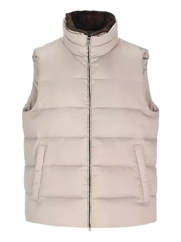 Herno Quilted High-neck Gilet - Neutrals