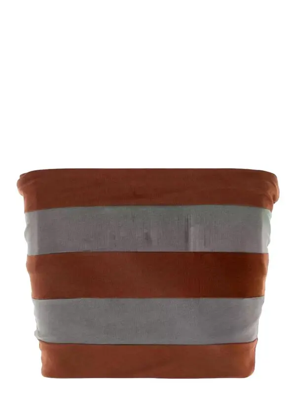 Miu Miu Striped Jersey Crop Top - Brown