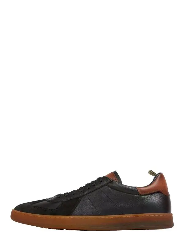 Officine Creative Panelled Leather Sneakers - Black