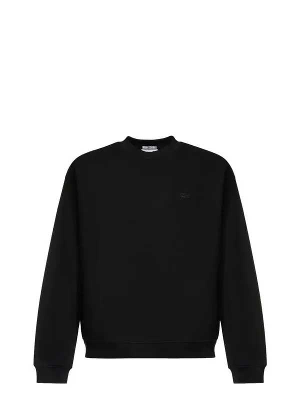 Lacoste Heavy Fleece Sweatshirt With Embroidered Crocodile - Black