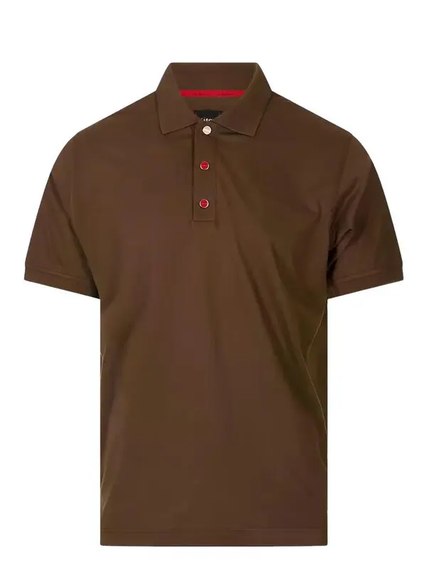 Kiton Short-sleeve Cotton Polo Shirt - Brown