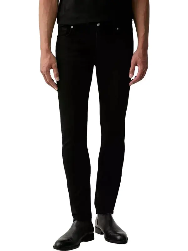 Guess Slim-fit Jeans With Logo Detail - Black