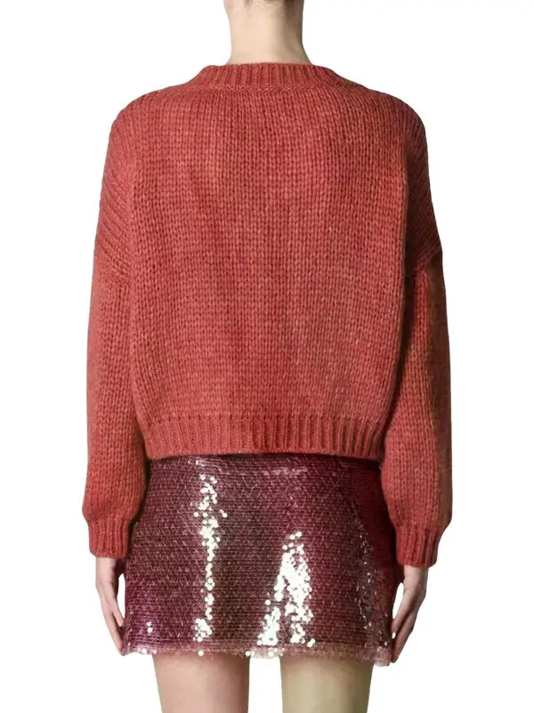 ROBERTO COLLINA V-neck Chunky-knit Sweater - Red