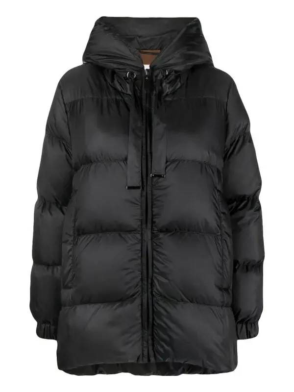 Max Mara Seia Puffer Coat With Down-feather Filling - Black