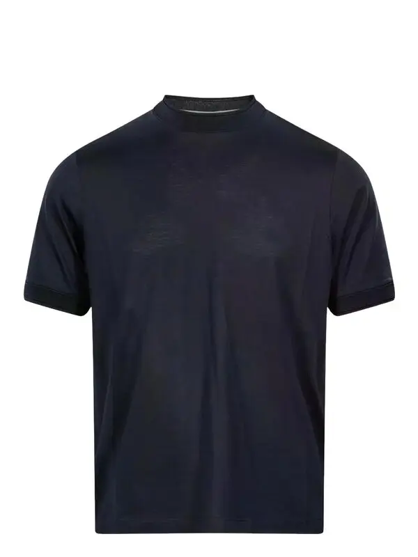 Canali Mock-neck T-shirt - Blue