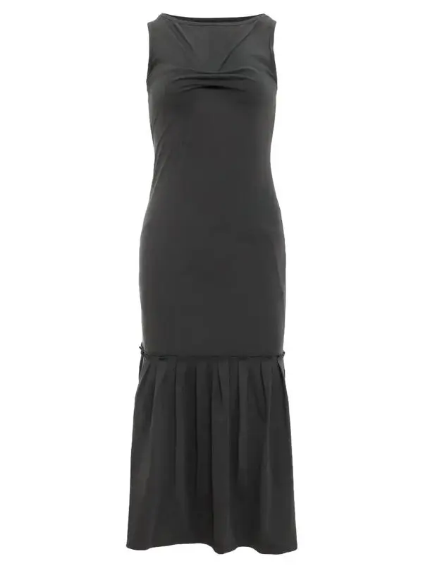 NACHE Layered Ruffled-hem Maxi Dress - Grey