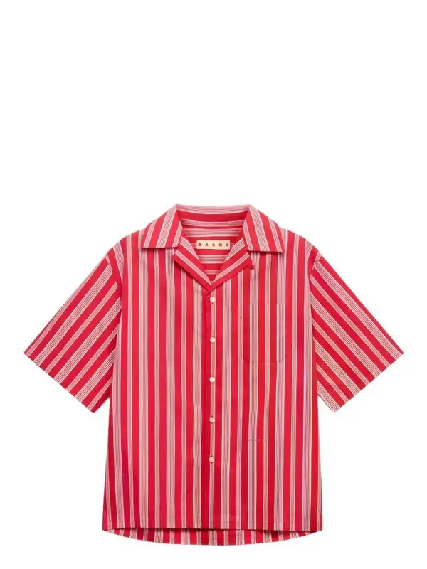 Marni Striped Short-sleeve Shirt - Red