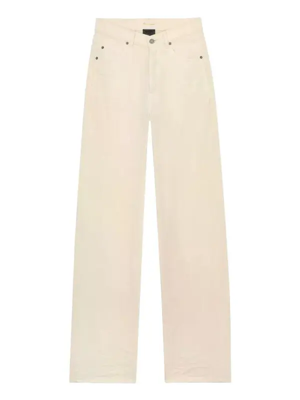 Saint Laurent V-waist Long Baggy Jeans - Neutrals