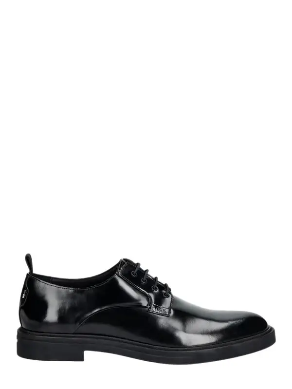 BOSS Polished Leather Derby Shoes - Black