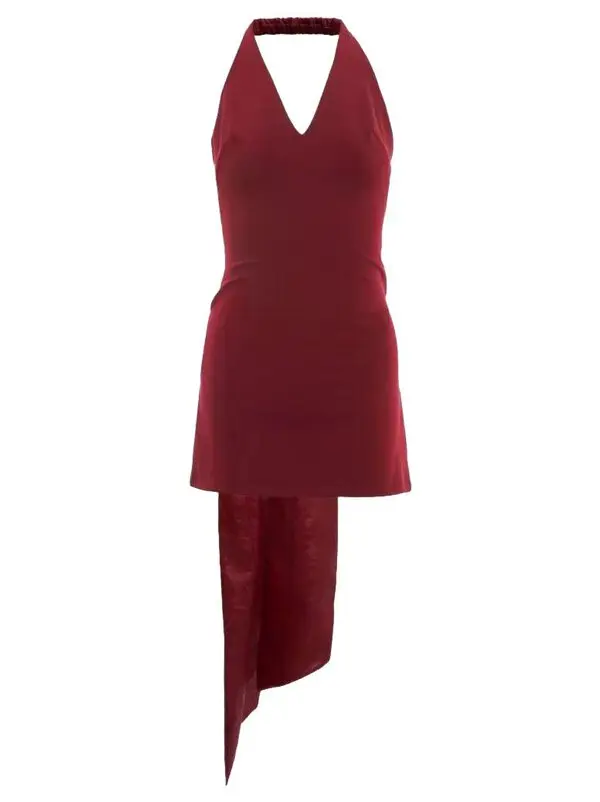 KENZIE KLAMBIE Halterneck Tie-fastening Dress - Red