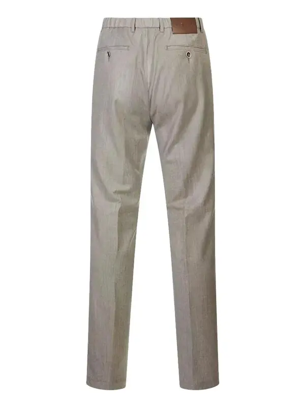 Kiton Logo-patch Straight-leg Trousers - Grey