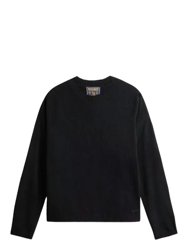 Woolrich Crew-neck Drop-shoulder Sweater - Black