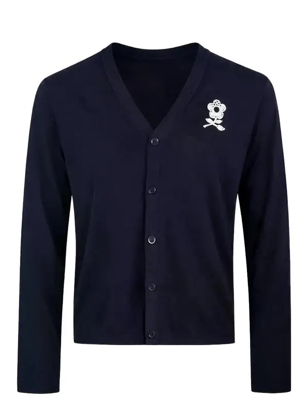 MAISON HIDEOUT Logo-print Button-up Cardigan - Blue