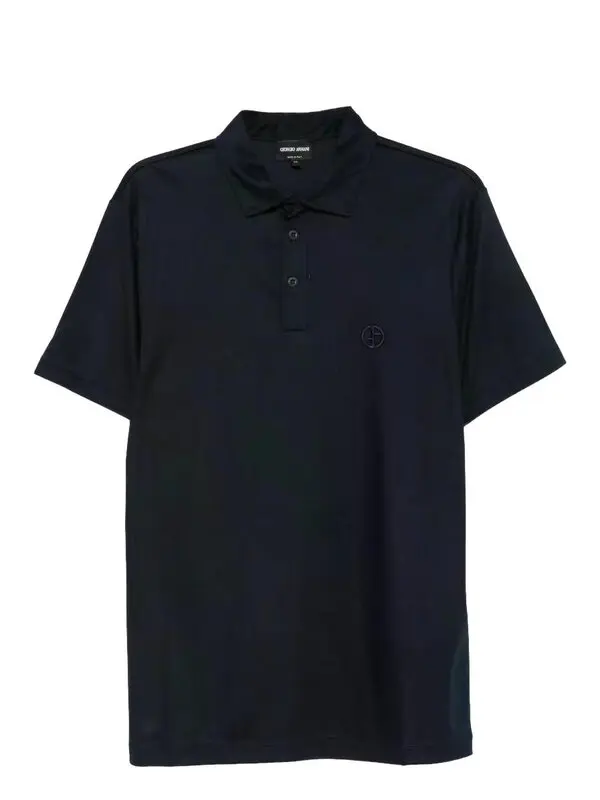 Giorgio Armani Logo-embroidered Polo Shirt - Blue