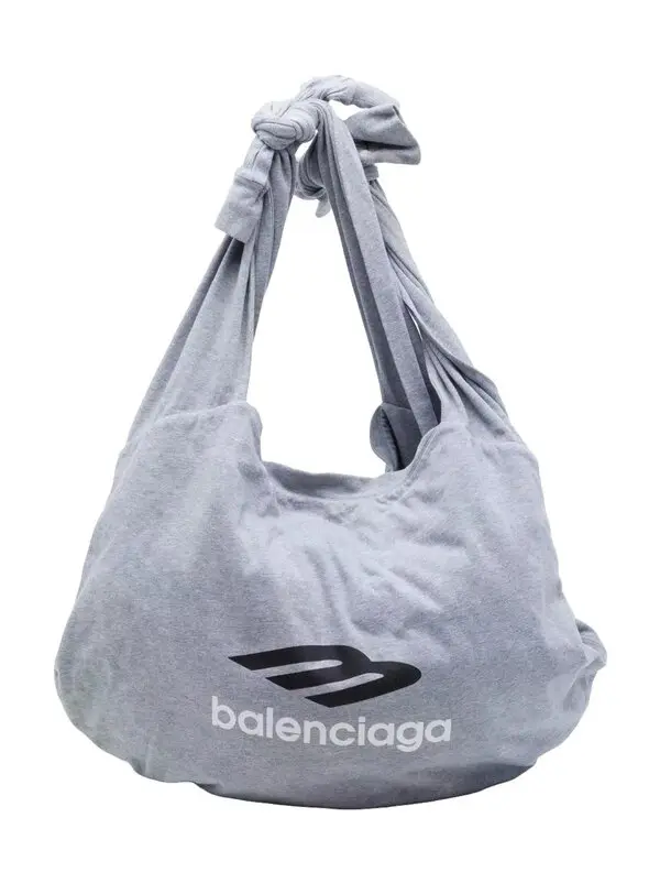 Balenciaga 2011 Jersey 3b Logo Hobo Bag - Grey