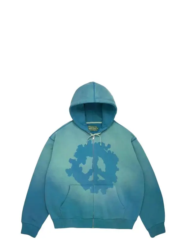 DENIM TEARS Peace Wreath Zip-up Hoodie - Blue