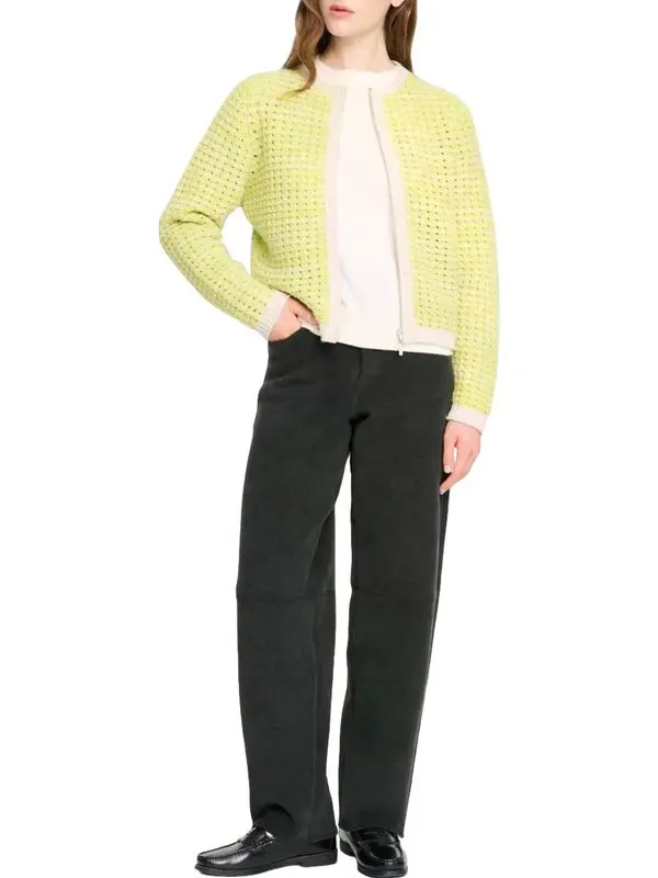 BARRIE Crochet-knit Zip-up Cardigan - Green
