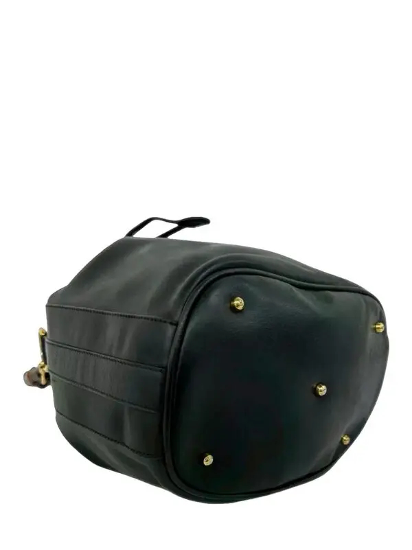 Gucci 20th Century Nylon Bamboo Bucket Bag - Black