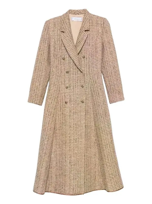 DE SANTIS Peak-lapel Double-breasted Coat - Neutrals