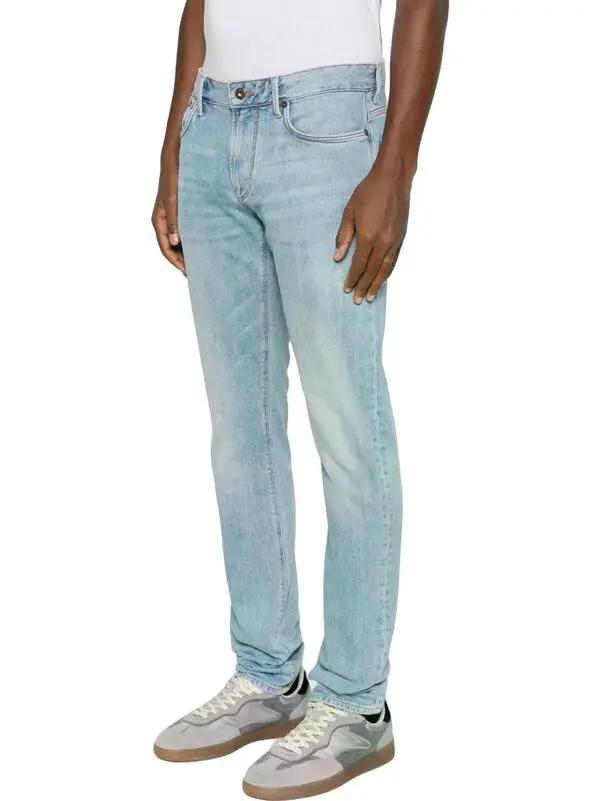 Emporio Armani Slim-fit Jeans With Logo Plaque - Blue