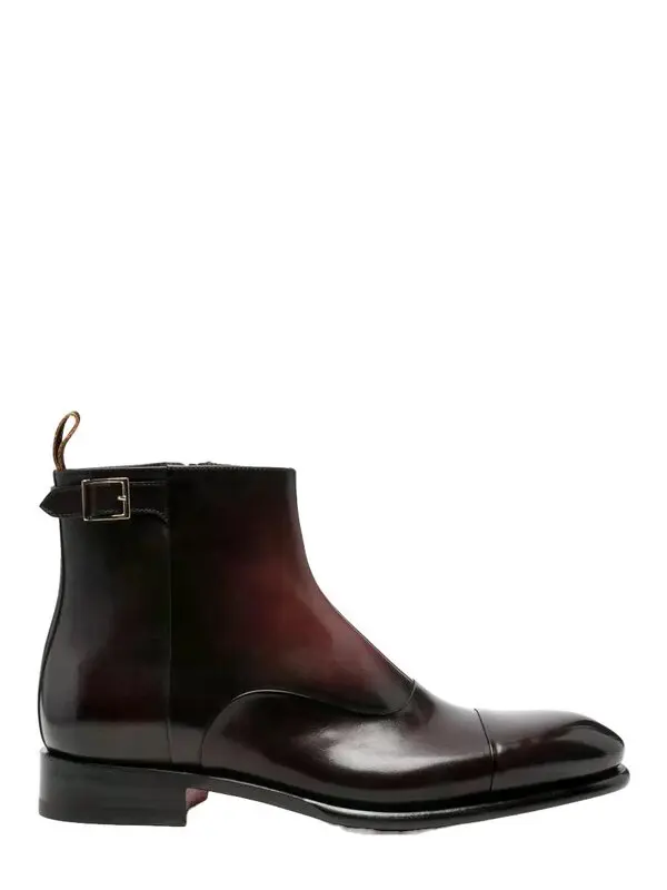 Santoni Buckle-detail Zip-fastening Boots - Brown