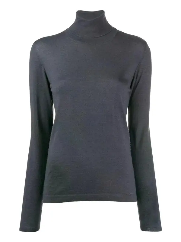 Brunello Cucinelli Cashmere-silk Blend Roll-neck Sweater - Blue